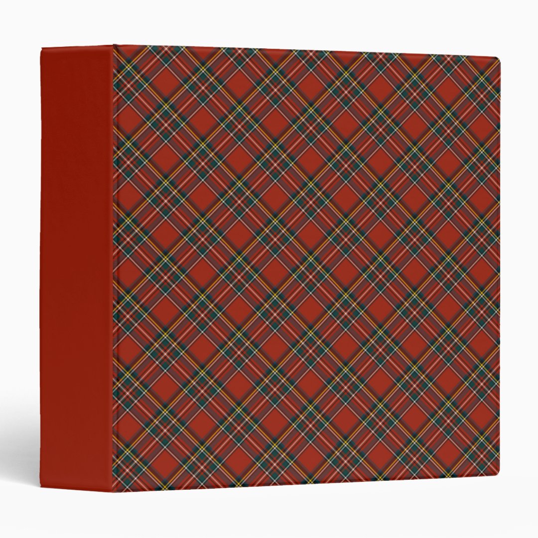 Royal Stewart Red and Blue Scottish Clan Tartan Binder | Zazzle