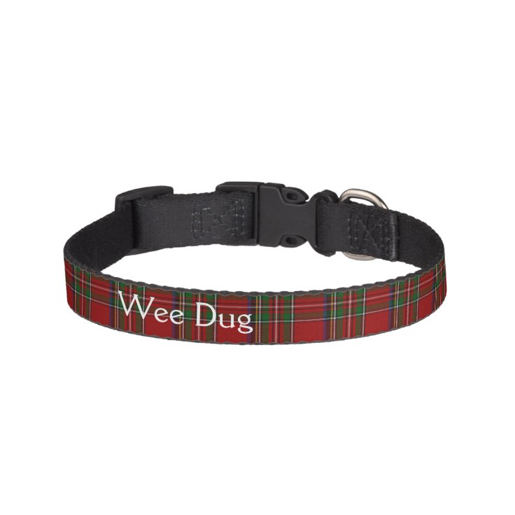 Royal Stewart Tartan Plaid Custom Dog Collar | Zazzle