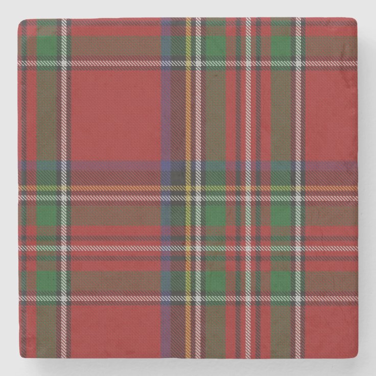 Royal Stewart Tartan Plaid Stone Coaster | Zazzle