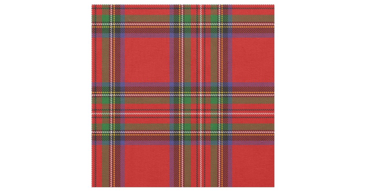 Royal Stewart Tartan Print Fabric | Zazzle