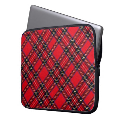 Royal Stewart tartan red black plaid Laptop Sleeve | Zazzle