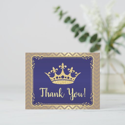 Royal Thank you Baby Shower Thank You Postcard | Zazzle