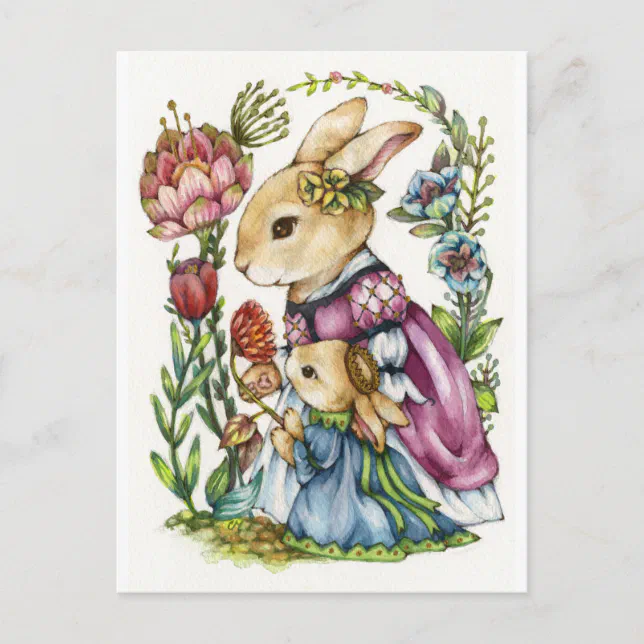 Royal Tutor - Princess Rabbit Art Postcard | Zazzle