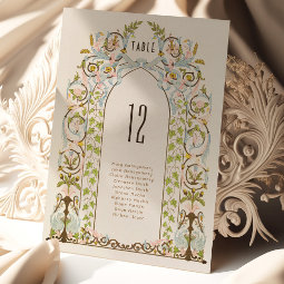 Royal Victorian Floral Wedding Table Number Card | Zazzle