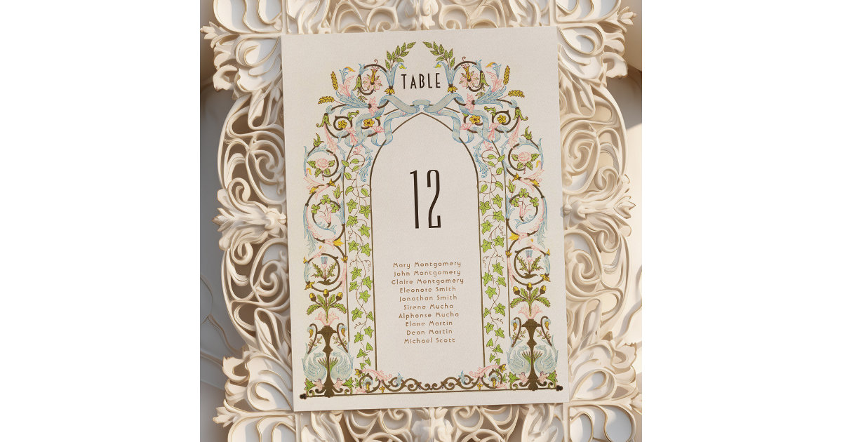 Royal Victorian Floral Wedding Table Number Card | Zazzle