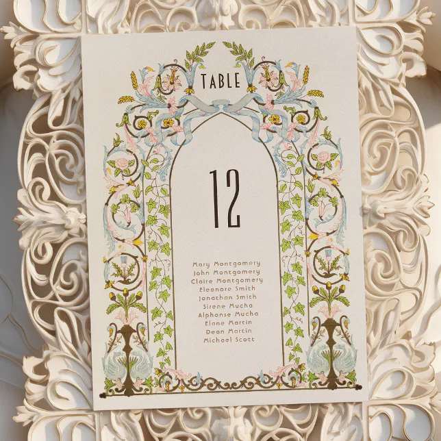Royal Victorian Floral Wedding Table Number Card | Zazzle