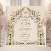 Royal Victorian Wedding Squared Welcome Sign | Zazzle