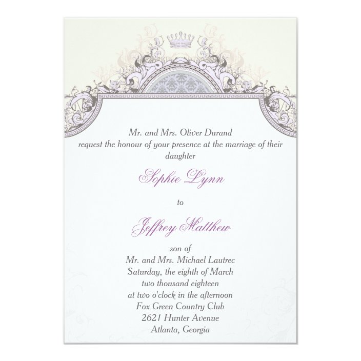 Royal Vintage Wedding Invitation Scrolls and Crown | Zazzle.com