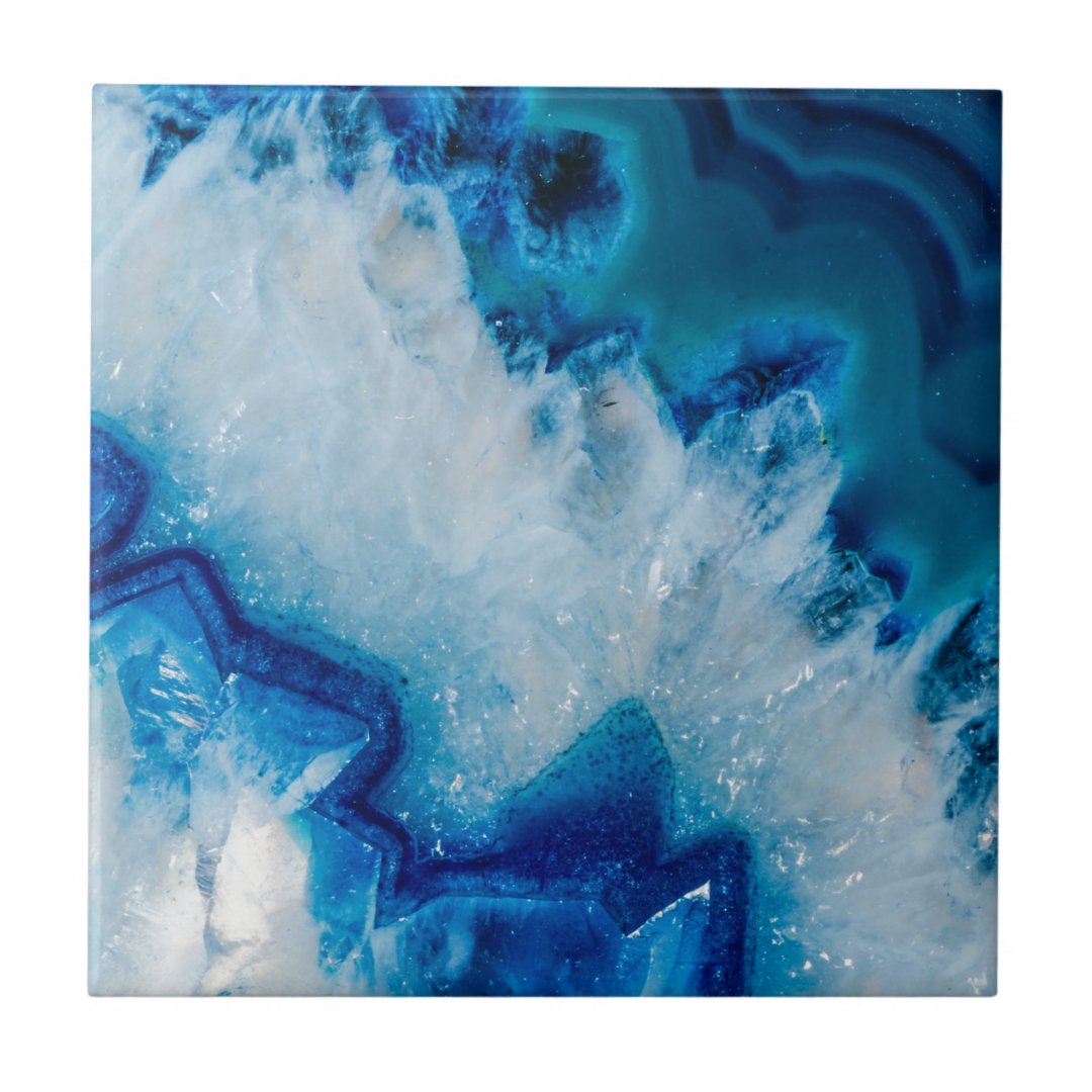 Royally Blue Agate Ceramic Tile | Zazzle