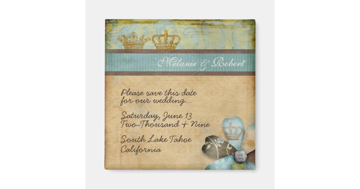Royalty Save the Date Magnet | Zazzle
