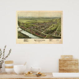 Royersford Pennsylvania 1893 Antique Panoramic Map Poster | Zazzle