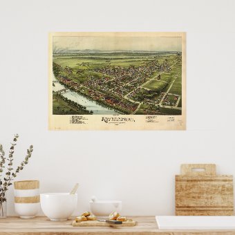 Royersford Pennsylvania 1893 Antique Panoramic Map Poster | Zazzle