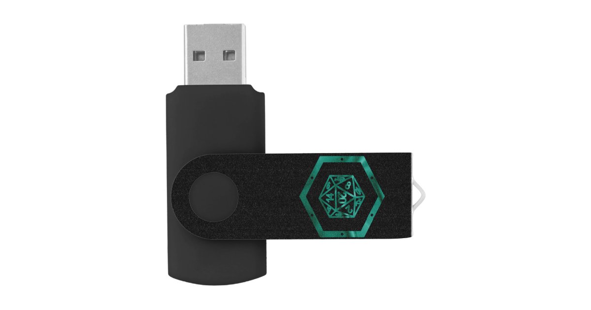 RPG Dice | Emerald Fantasy Tabletop Retro Gamer Flash Drive | Zazzle