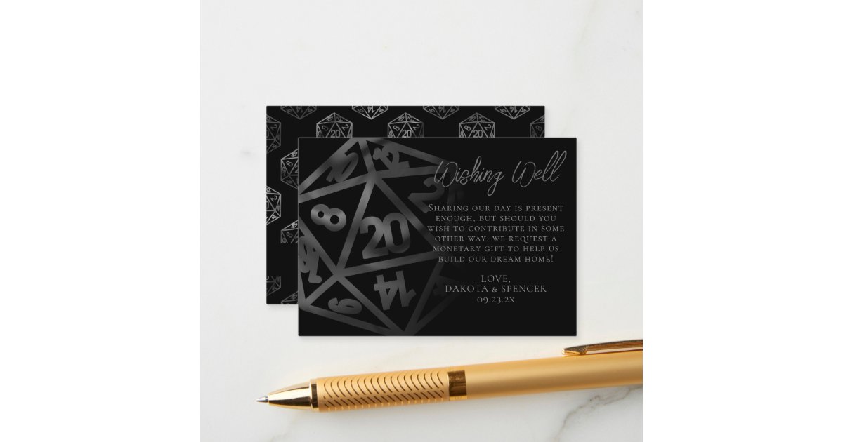 RPG Dice | Fantasy Tabletop PnP Gamer Wishing Well Enclosure Card | Zazzle
