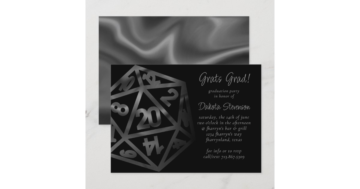 RPG Dice | Fantasy Tabletop Retro PnP Gamer Party Invitation | Zazzle