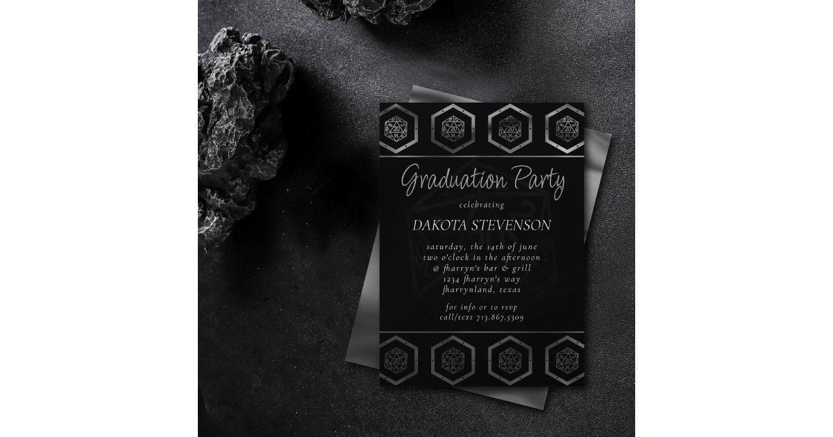 RPG Dice | Fantasy Tabletop Retro PnP Gamer Party Invitation | Zazzle