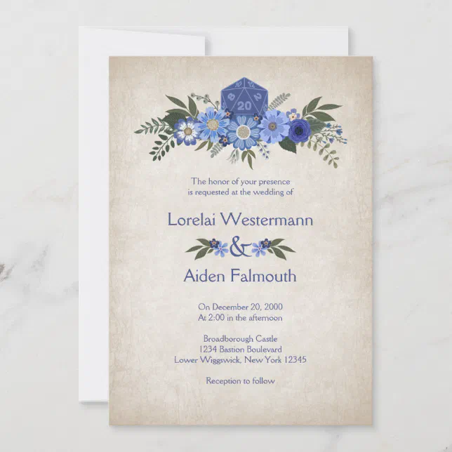 RPG Dice Gamer Wedding Invitation | Zazzle