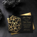 RPG Dice | Gold Fantasy Tabletop PnP Gamer Party Invitation | Zazzle
