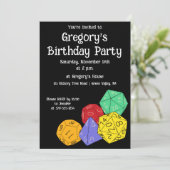 RPG Gaming Dice, Board, Fantasy Games Themed Party Invitation | Zazzle