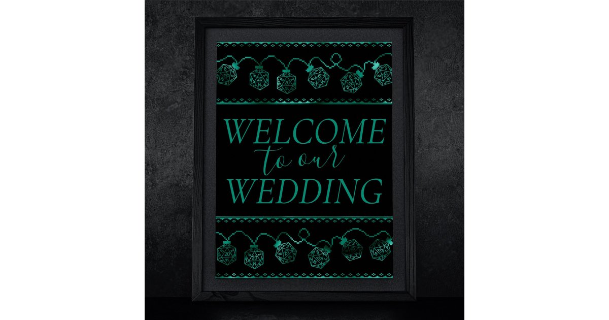 RPG Lights | Teal Fantasy Tabletop Gamer Welcome Poster | Zazzle