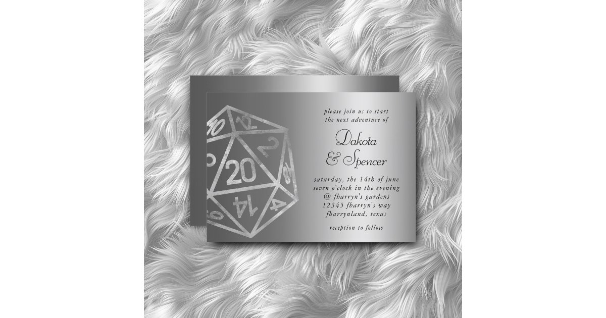 RPG Luxe | Fantasy Sheen Tabletop Retro Gamer Dice Invitation | Zazzle