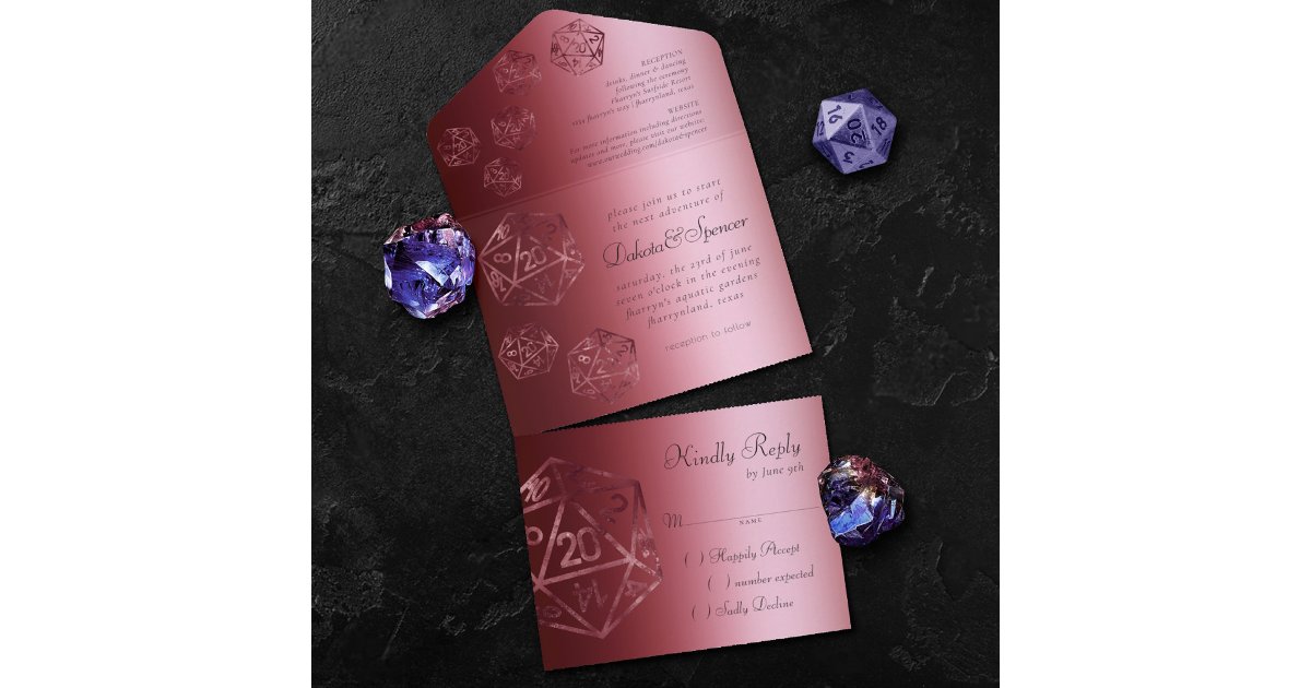 RPG Luxe | Red Sheen Fantasy Tabletop Gamer Dice All In One Invitation ...