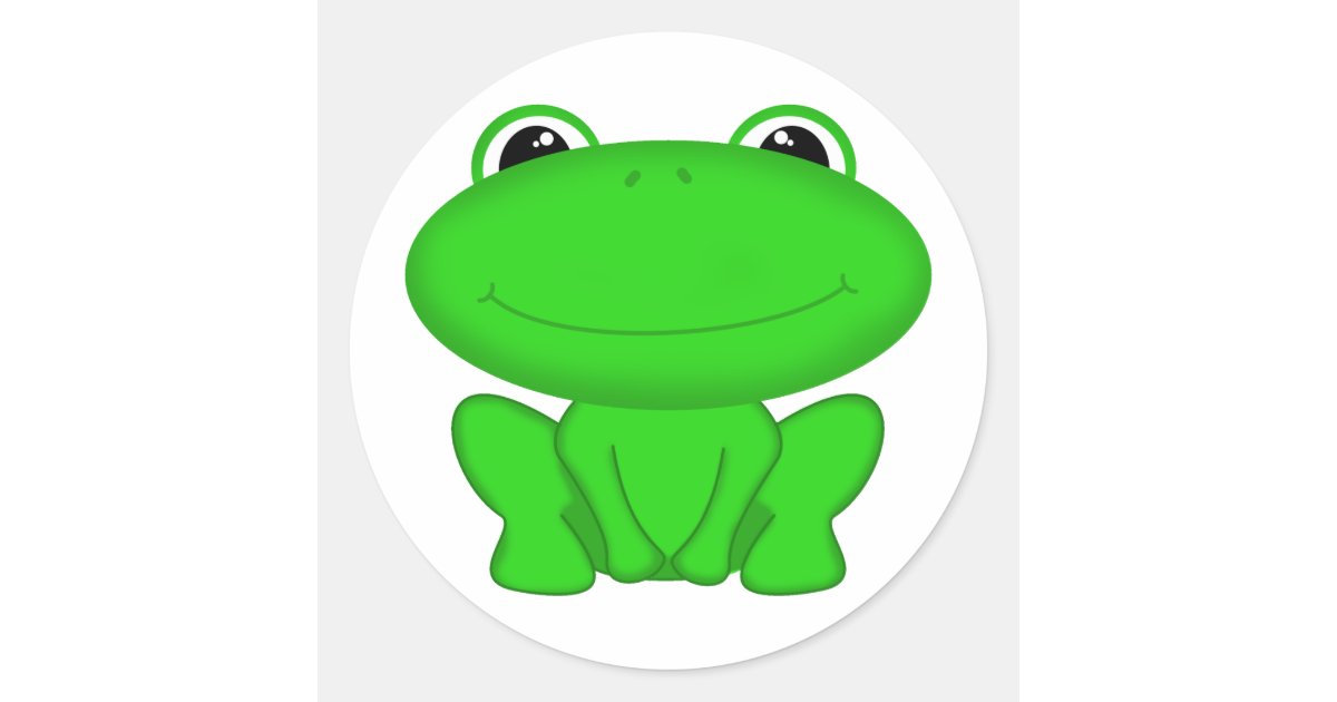 Rrrribbit! Green Froggie Classic Round Sticker | Zazzle
