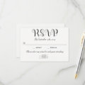 RSVP 3 Entree Choices Reception Card Invitation | Zazzle