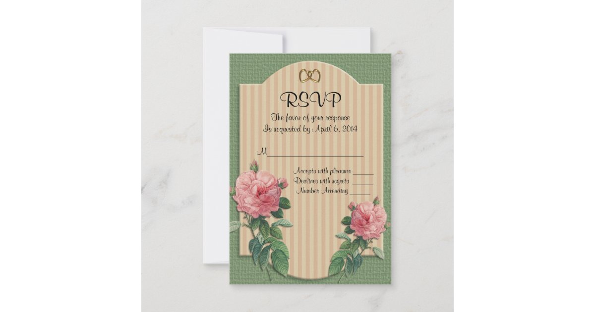 RSVP and dinner selection card vintage roses | Zazzle