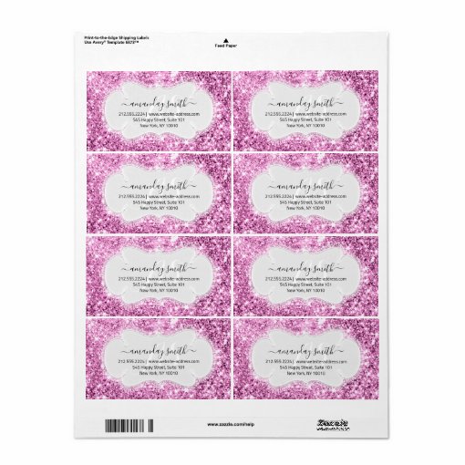 RSVP Bridal Sweet Monogram Wedding Pink Glitter Label | Zazzle