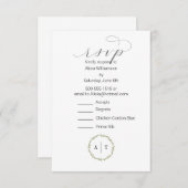 RSVP card Monogram With 2 Entree Choice | Zazzle