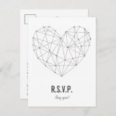RSVP card | Response | Wedding | Geometric heart | Zazzle