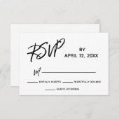 RSVP Casual Handwriting Script BW Wedding Set | Zazzle