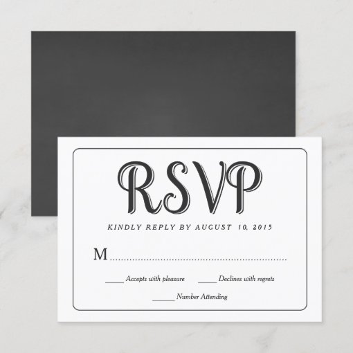 RSVP Chalkboard Wedding Response Cards | Zazzle