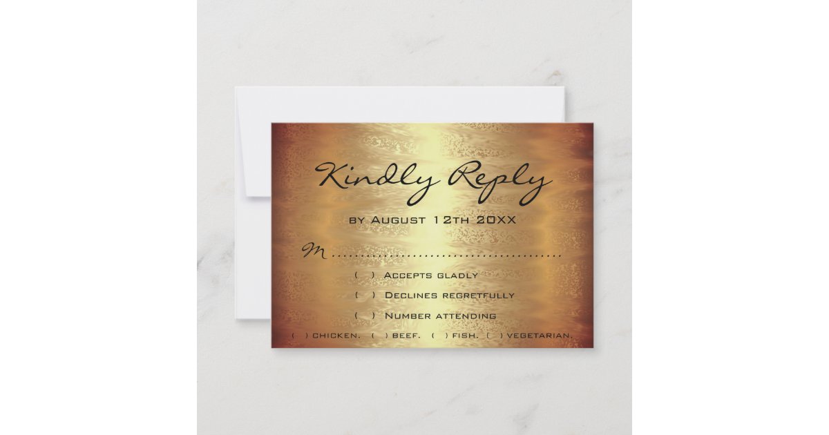 RSVP Drips Golden Wedding Anniversary Bridal | Zazzle