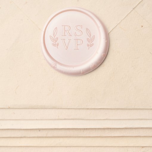 RSVP Floral Wedding Wax Seal Sticker | Zazzle