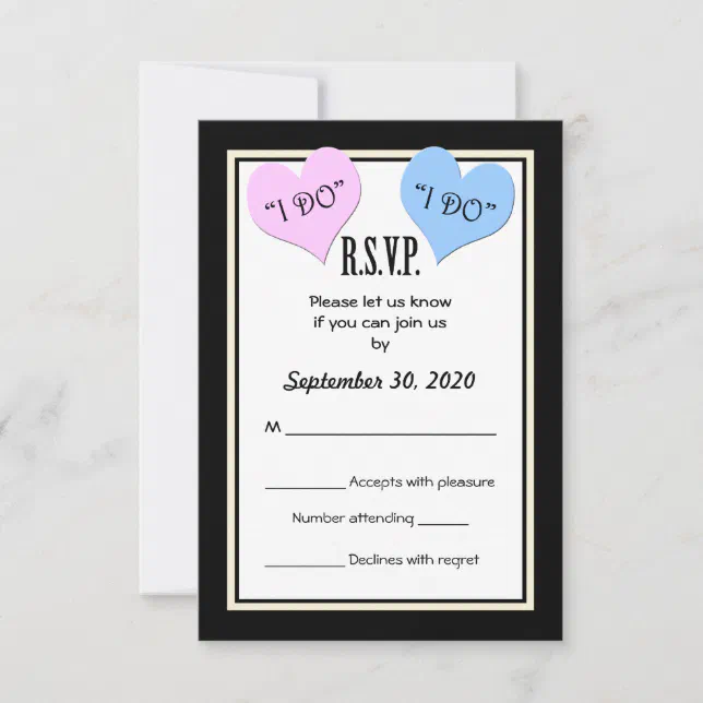 RSVP I DO Wedding Invitation Card | Zazzle