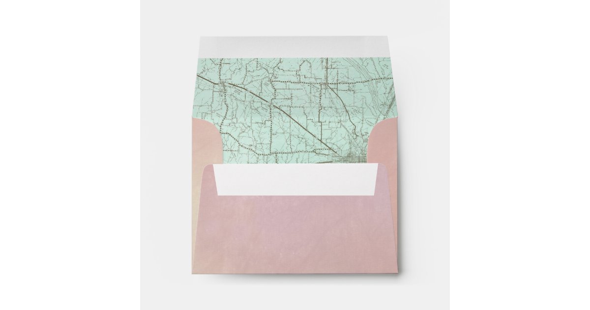 RSVP Map Envelope Pink | Zazzle
