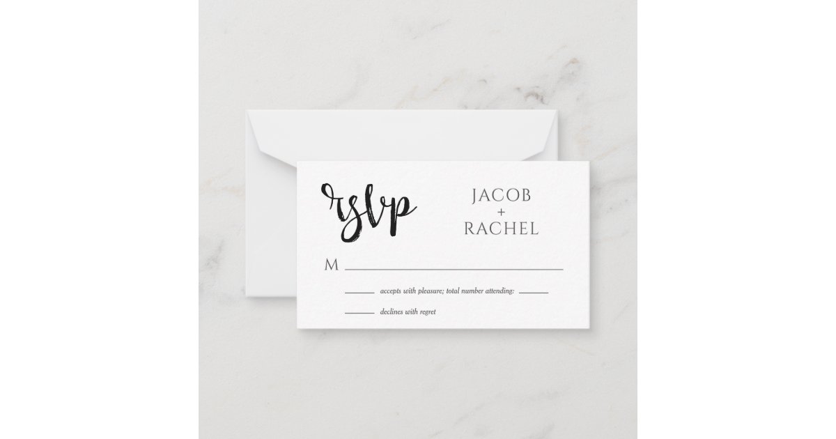 RSVP Modern Script Generic Wedding RSVP Card | Zazzle