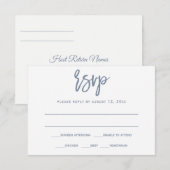 RSVP Postcard | Brush Calligraphy - Dusty Blue | Zazzle