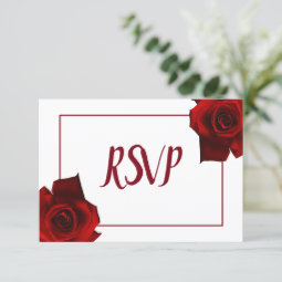 RSVP - Rustic Country Roses Classy Floral Wedding Invitation | Zazzle