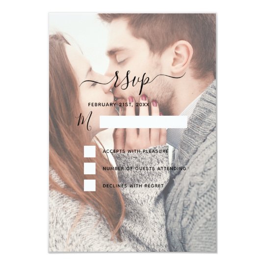 RSVP Transparent Photo Wedding and Typography Invitation | Zazzle.com