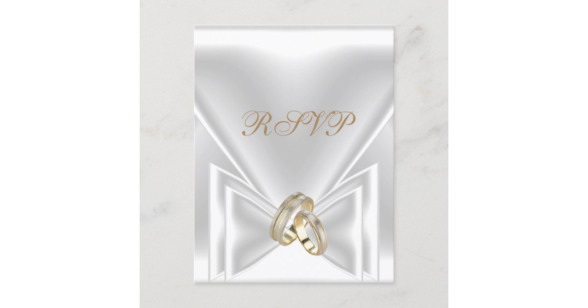 RSVP Wedding Elegant White Gold Rings | Zazzle.com