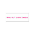 RTS: NOT at this address Self-inking Stamp | Zazzle