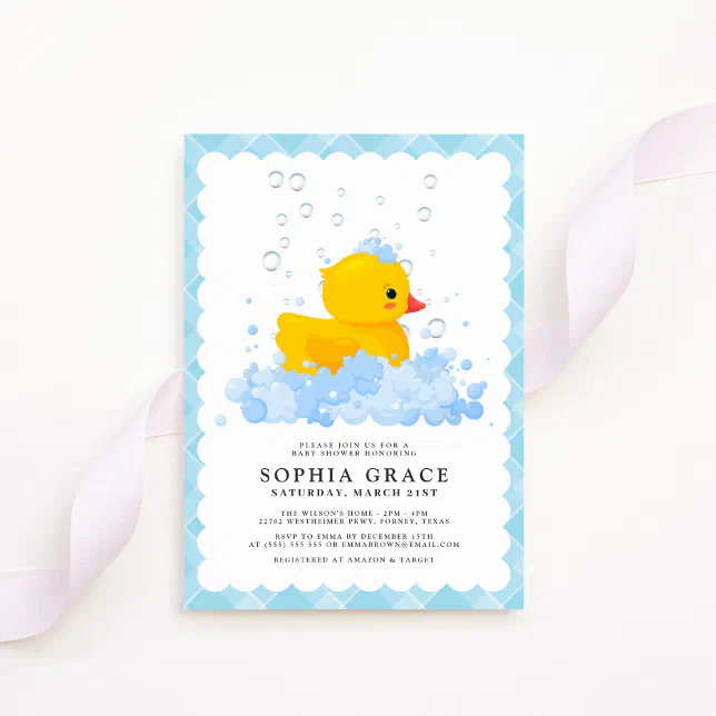Rubber Duck Baby Shower Invitation | Zazzle