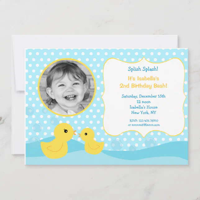 Rubber Duck Birthday Invitations | Zazzle