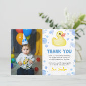 Rubber Duck Birthday Photo Thank You Card | Zazzle