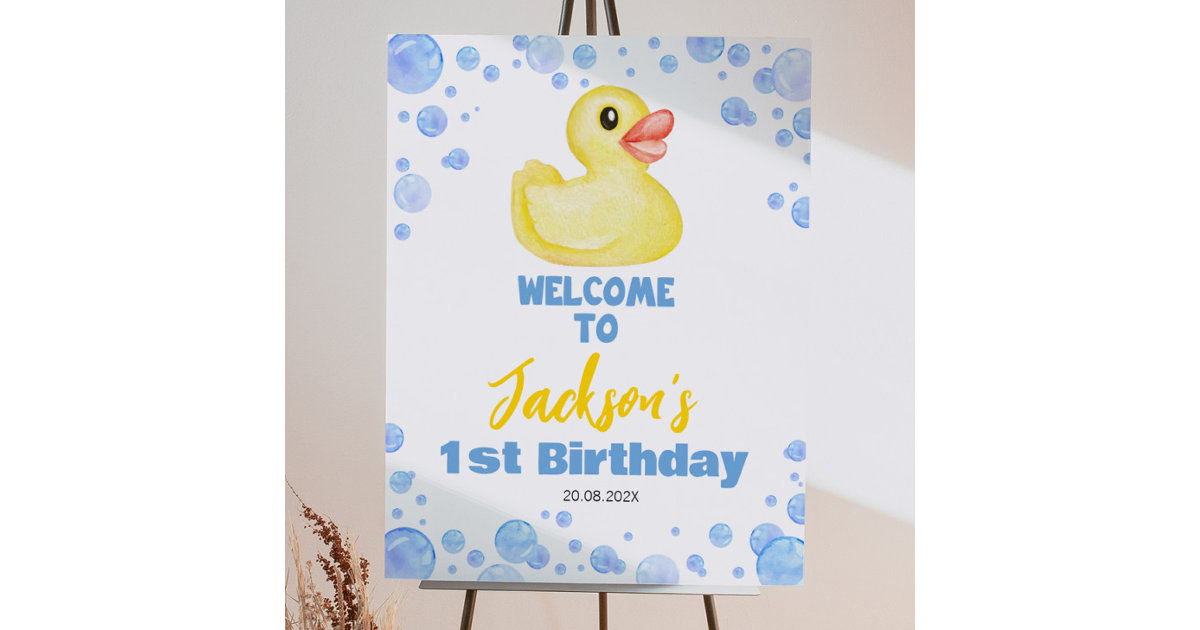 Rubber Duck Birthday Welcome Sign | Zazzle