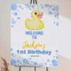 Rubber Duck Birthday Welcome Sign | Zazzle