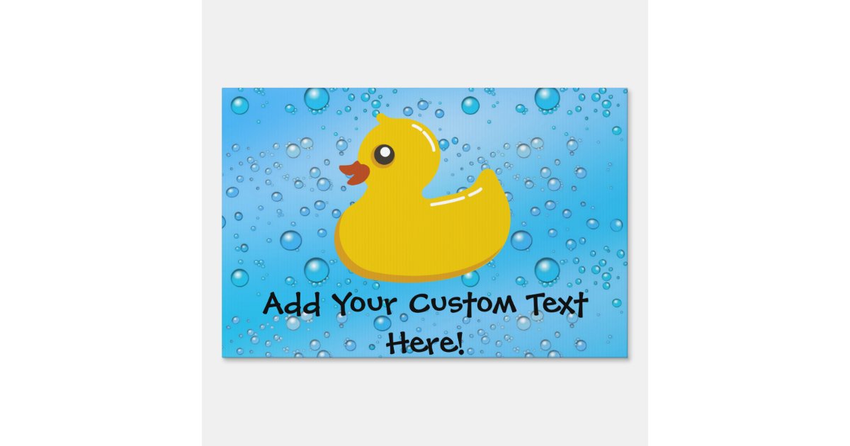 Rubber Duck Blue Bubbles Personalized Kids Sign | Zazzle